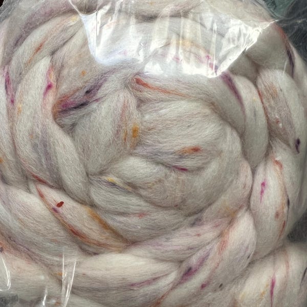 Rhubarb Crumble Polwarth Wool Viscose Tweed Blend Dyed Combed Top Fiber ...