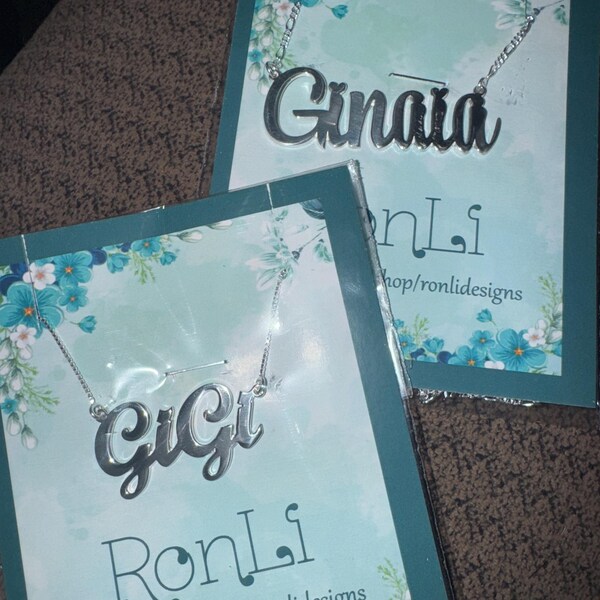 Name Necklace Personalized Gold Layla Style - Etsy