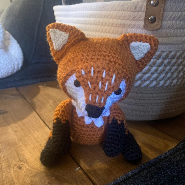 CROCHET PATTERN Lucy the Fox Crochet Amigurumi Stuffed Sitting Forest ...