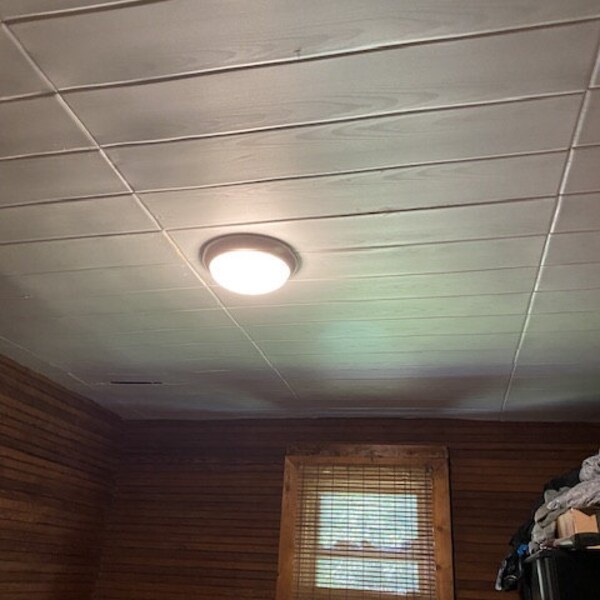 Sample of Styrofoam Ceiling Tile Cover Popcorn Ceiling. Easy DIY ...