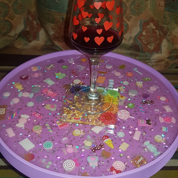 Table Pink Candy Resin Pink Kitsch Sweets & Candy Coffee Table Side ...