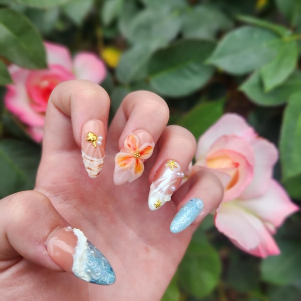 Whimsical Picnic Press on Nails, 3D Food Nail Art With Strawberry ...