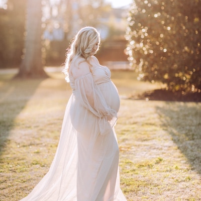 New Two Piece Open Belly Convertible Style-pregnancy Dress-mommy to Be ...