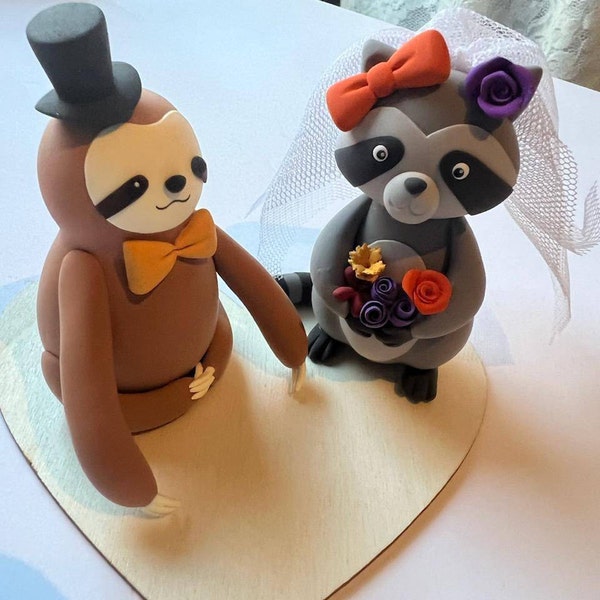 Pigs Bride and Groom Figurines Personalized Animals, Clay Ring Holder ...