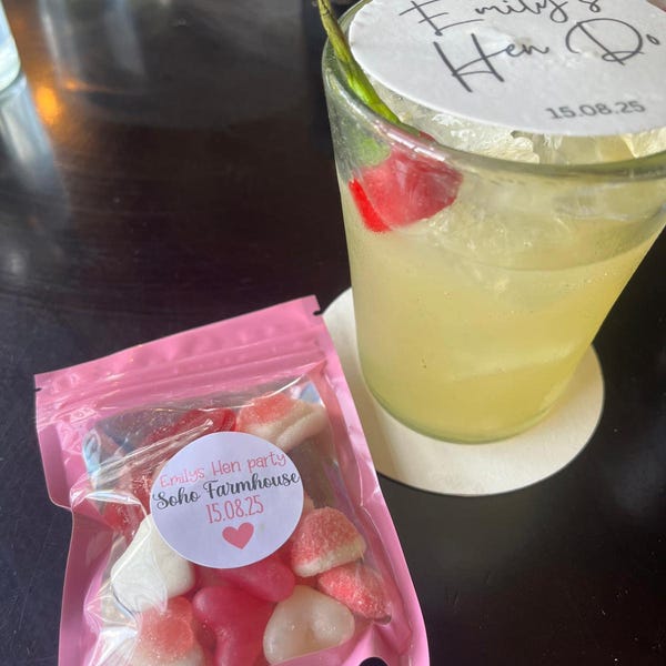 Personalised Hen Party Sweets Candy Pouches Hen Party Favours Treat ...