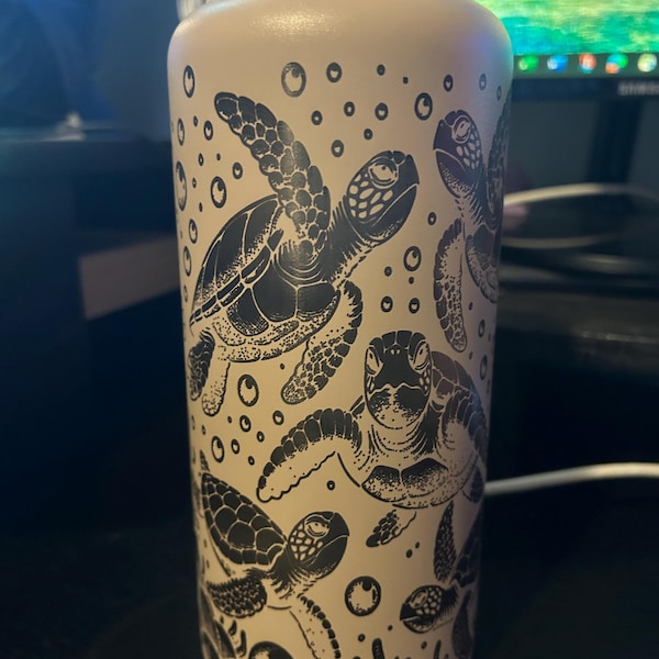 Turtle Tumbler Wrap Laser Svg, 20oz Laser Engraved Baby Turtle Tumbler ...