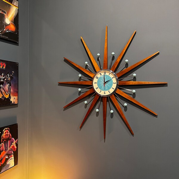 Top Selling Starburst Wall Clock by Royale Mid Century Modern Style ...