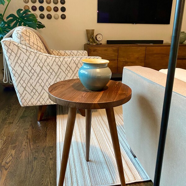 Round Coffee Table, Walnut Coffee Table, Mid Century Modern Cofee Table ...