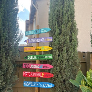 SET OF 10 Large Directional Wood Arrow Signs, Custom Mile Marker Stake ...