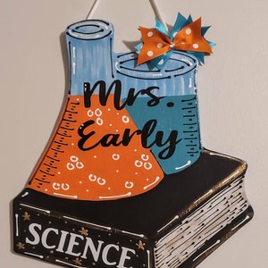 Personalized SCIENCE TEACHER SIGN Class Classroom Name Room Door Plaque ...