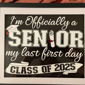 First Day of Senior Year Printable Sign First Day of School Sign 12th ...