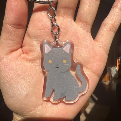 Giraffe Acrylic Glitter Keychain Kawaii Chibi African Animal Lover Art ...