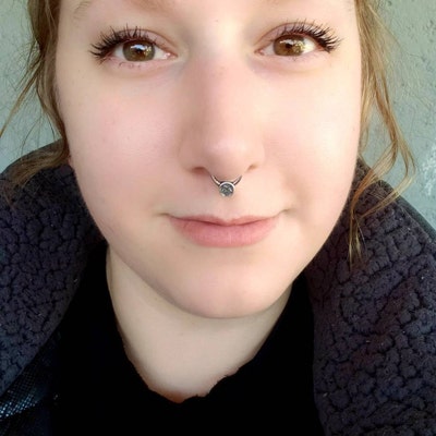 Goth 666 Pentagram Septum Ring Septum Ring 18g Satanic - Etsy