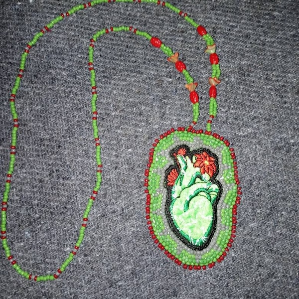 Mexican Sacred Cactus Nopal Heart Charm Religious Mexico Sew on Patch ...