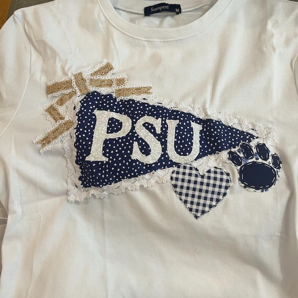 College Pennant Patchwork T-shirt/tank Top *customizable - Great for ...