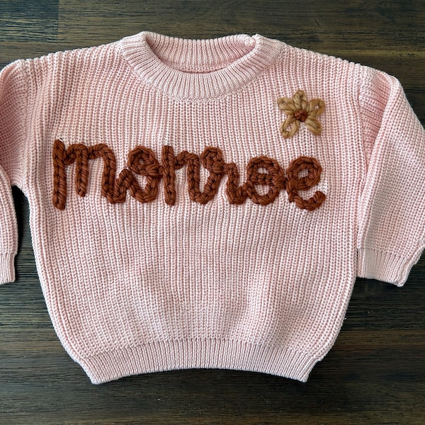 Custom and Personalized Name or Word Hand Embroidered Baby and Toddler ...