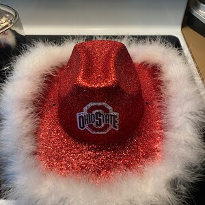 College Themed Glitter Cowboy Hat Customizable Cowgirl Hat Made to ...