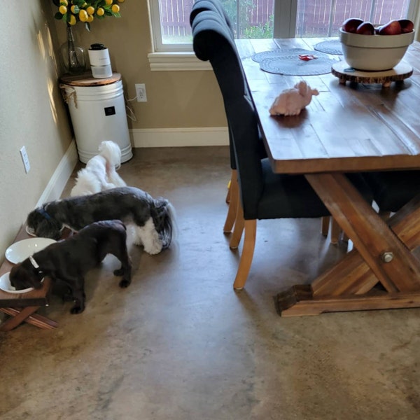 Dog Bowl, 3 Dog Bowl, Raised Elevated Feeder, Farm Table, Carrington ...