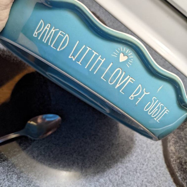 Made With Love Personalized Ceramic Pie Dish, Personalized Mother's Day ...