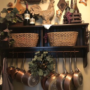Pot Rack 24 With 6 Copper Hand Forged Rustic French - Etsy