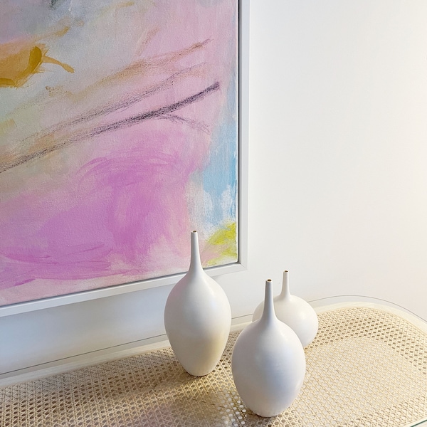 5 Rustic Modern Stoneware Mini Bud Vases With Crater White Matte Glaze ...