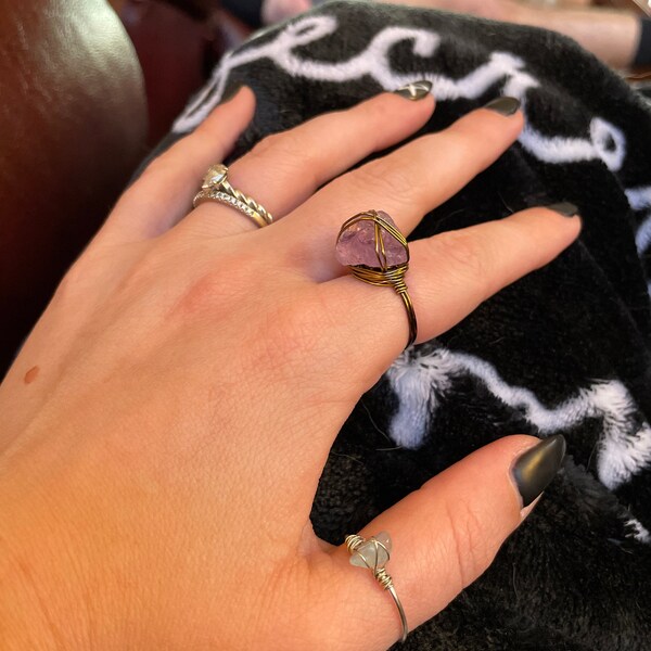 Crystal Ring for Women Natural Stone Ring Crystal Quartz Ring ...