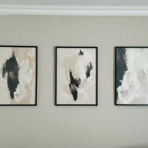 Neutral Abstract Art Prints, Modern Art, Abstract Art, Good Vibes Only ...