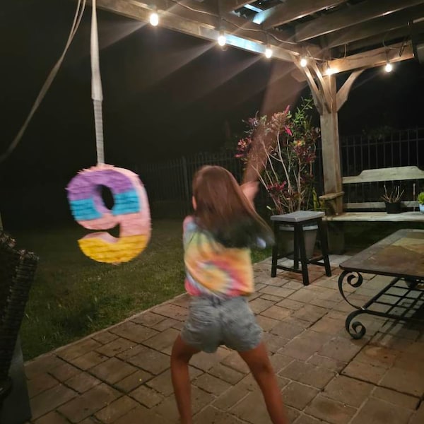 New! Number Nine Pinata Yellow Pink Teal Lavender 9th Birthday Party ...