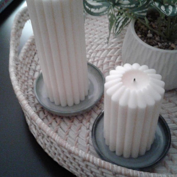 Handmade Ceramic Candle Dish • Trinket Dish • Pillar Candle Dish • Wine ...