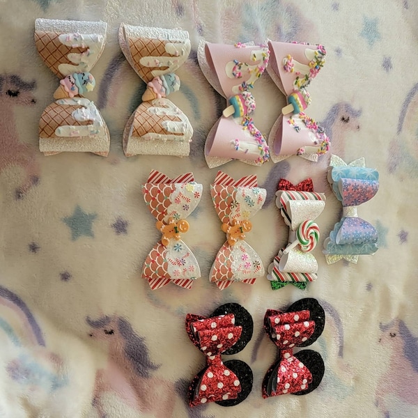 Mouse Inspired Glitter Hair Bow, Polka Dot Costume Accessory - Etsy