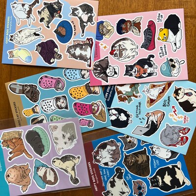 Tired Catto Sad Cat Meme Sticker Sheet Fat Cat Lover Sticker, Meme ...