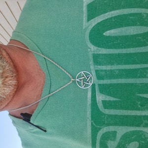 Solid 925 Handcast Sterling Silver Large Pentagram Pentacle Pendant ...