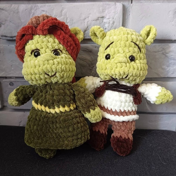 Low-sew 4in1 Bundle PDF CROCHET PATTERN Shrek and Friends, Fiona ...