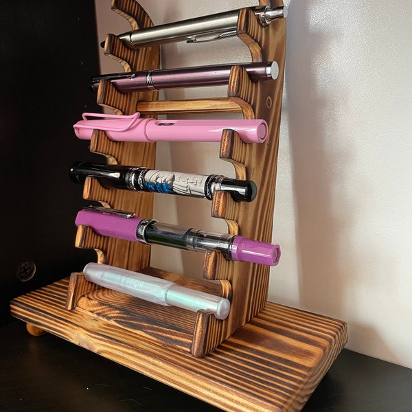 Calligraphy Inkwell & Pen Rack Holder Holds 6 Pens Desk Top Ink ...