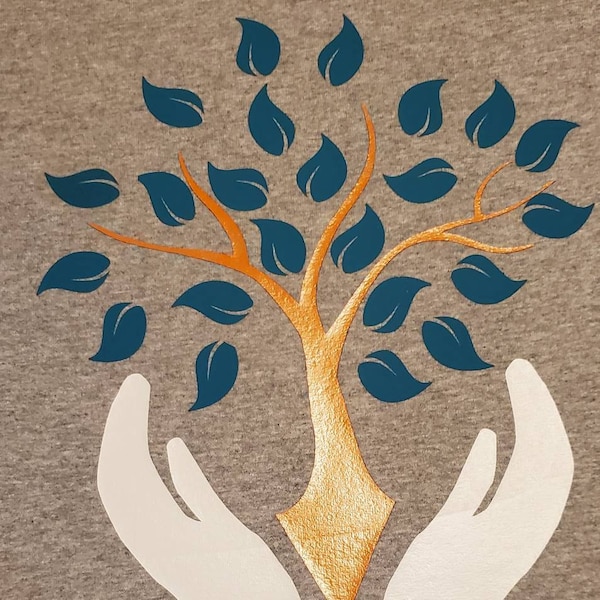 Hand Holding Tree SVG, Hand Tree DXF, Hands Protecting Tree Clipart ...