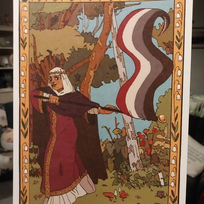 Bad Mood Angel Lino Relief Print With Handpainted Detail - Etsy