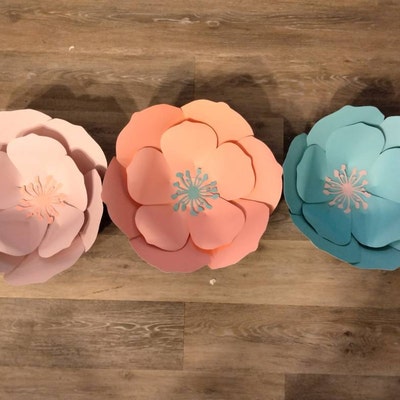 SVG Paper Flower Template DIY Paper Flowers Backdrop Svg Cut Files With ...