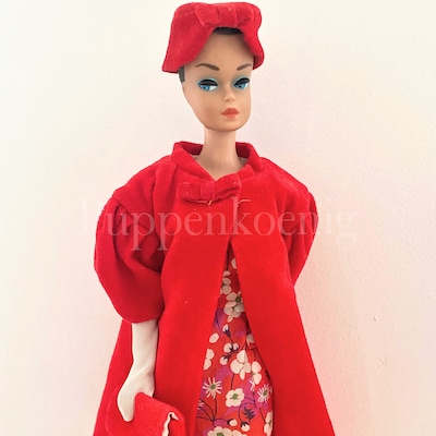 Pink Silk Bolero Strapless Sheath Dress Outfit for Vintage Barbie ...