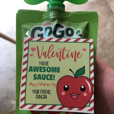 Applesauce Valentines, Awesome Sauce Valentine, Kids Valentines ...