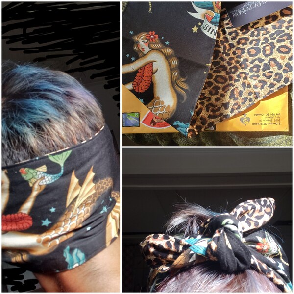 Blood Splatter Zombie Pin up Head Scarf Headband Pinup Vintage Retro ...