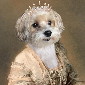 Custom Pet Portrait Renaissance Queen Dog Portrait Pet - Etsy