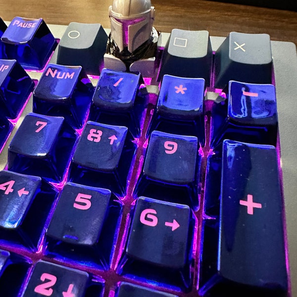 The Mandalorian Backlit LED Keycaps Handmade Resin Custom Artisan - Etsy