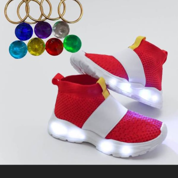 Light-up Sonic Sneakers: Red Knit Mesh, Sonic Movie Inspired - Etsy