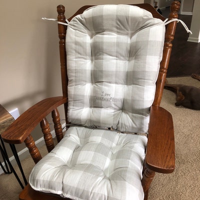 Glider or Rocking Chair Cushion Set in Black and White Buffalo Check ...