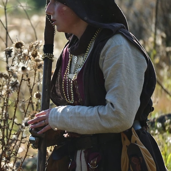 Open-front Medieval Linen Overdress - Etsy