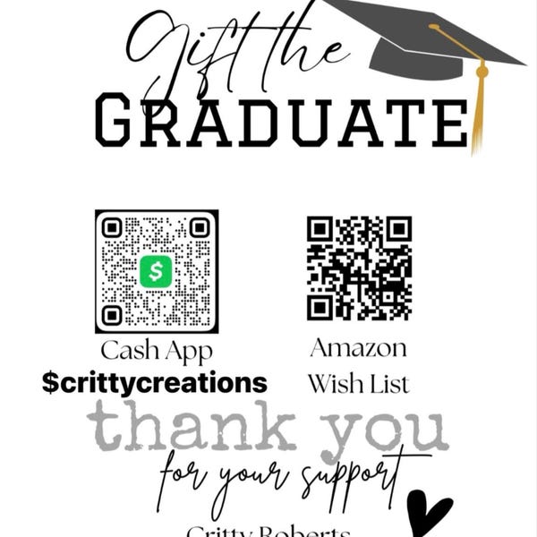 Personalized Graduation QR Code Sign: Scan to Pay Template (digital ...