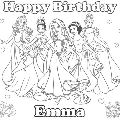 Princesses Coloring Pages, Disney Princess Party Favors, Disney ...