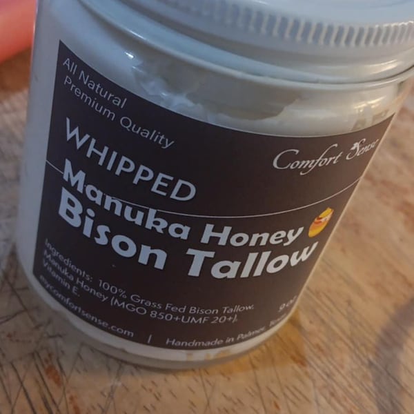 BEE POLLEN Manuka Honey & Bison Whipped Tallow Cream With 850MGO Manuka ...