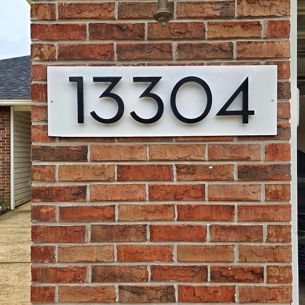 Modern Floating Aluminum House Numbers & Letters - 8 Sizes, Wall ...
