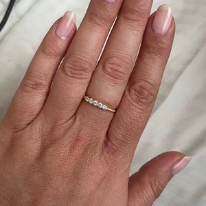 Dainty CZ Stacking Ring Gold Minimalist Ring CZ Ring Simple - Etsy